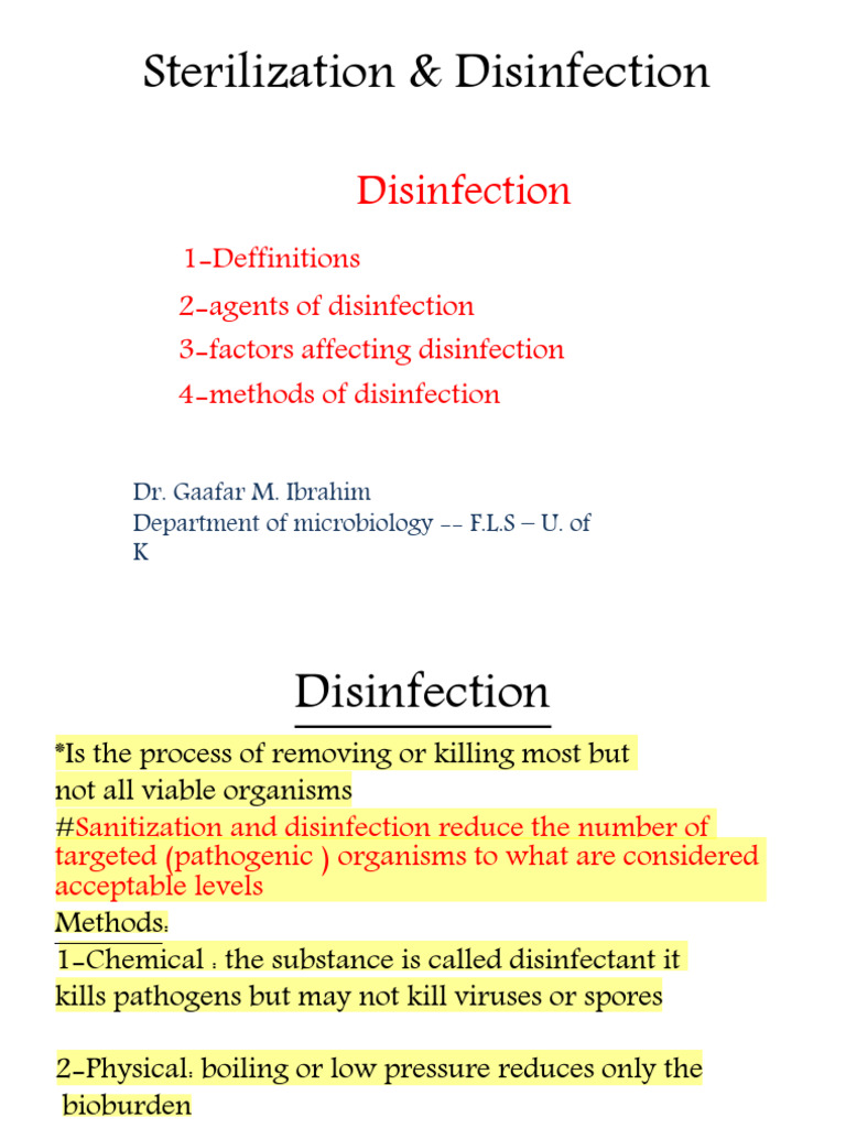 5 Disinfection | PDF | Disinfectant | Microbiology