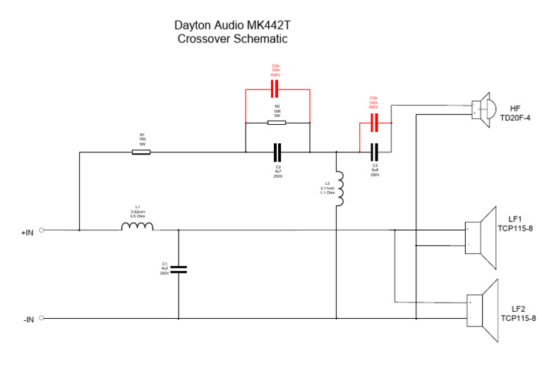 Dayton Audio MK442T Crossover Schematic | PDF