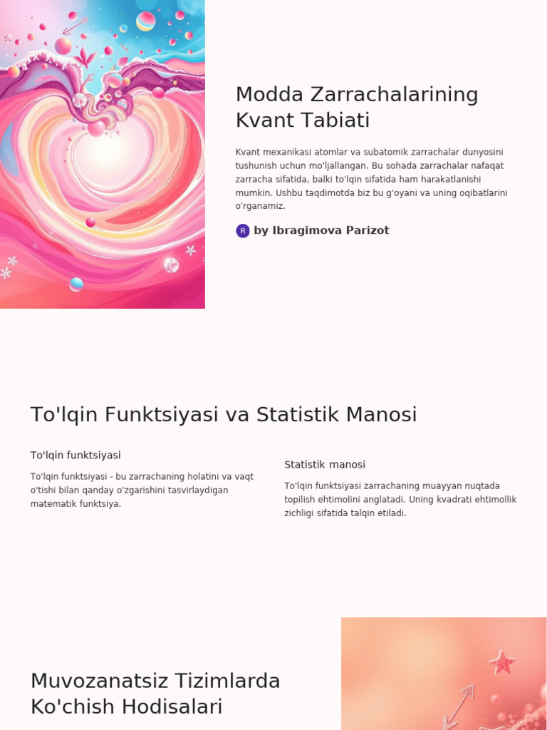 Modda-Zarrachalarining-Kvant-Tabiati | PDF