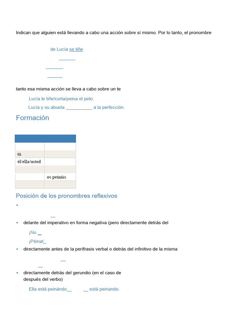 Uso Los Verbos Reflexivos | PDF | Verbo | Unidades Semánticas