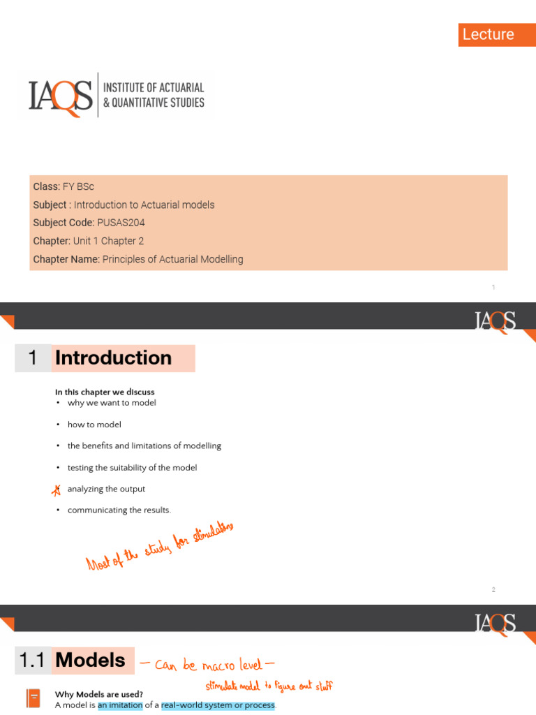 ITAM Chapter2Principlesofactuarialmodels | PDF | Conceptual Model ...