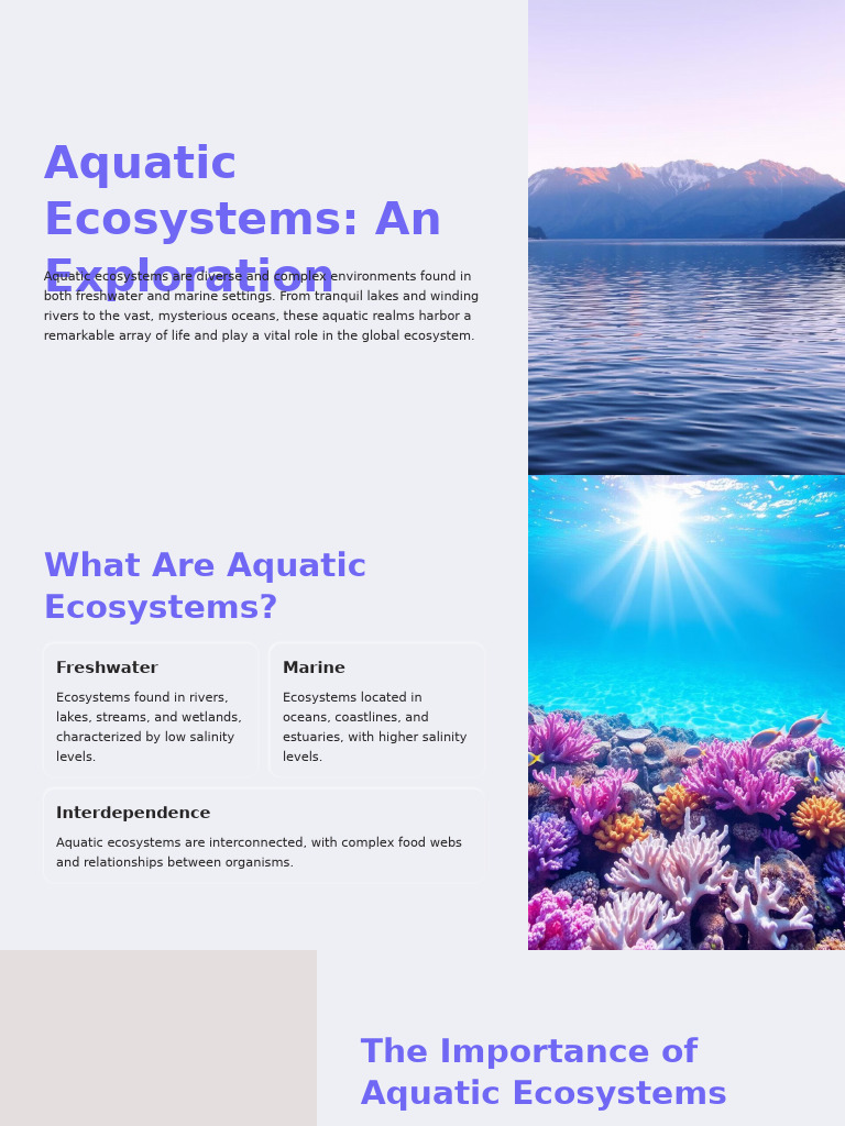 Understanding Aquatic Ecosystems | PDF | Aquatic Ecosystem | Ecosystem