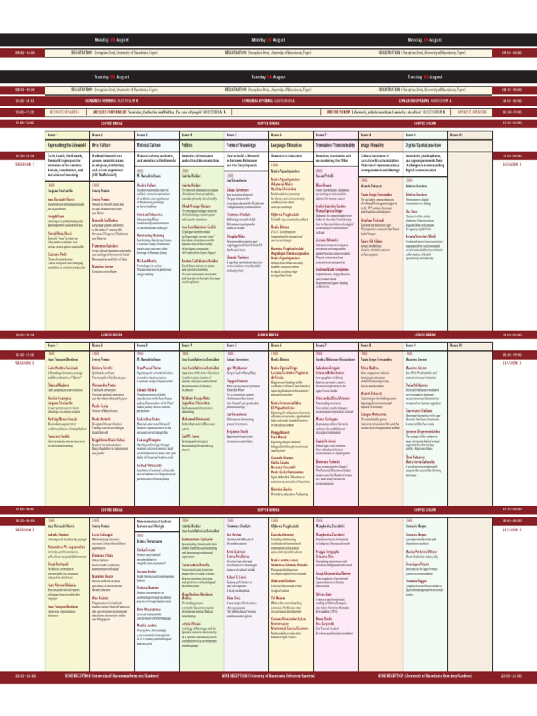 Congress Program 22.8.22 | PDF | Semiotics