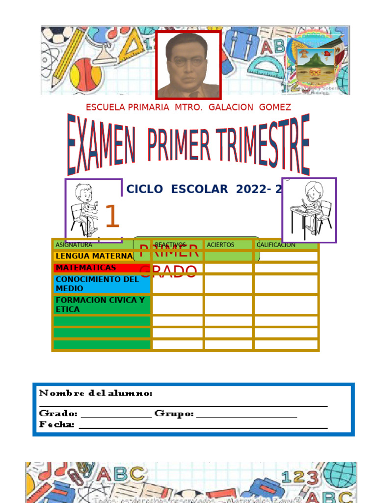 PORTADA. DE EXAMENES | PDF