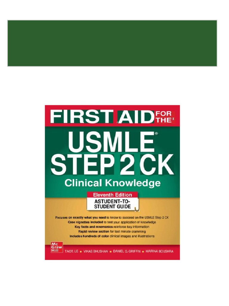 3967get First Aid For The USMLE Step 2 CK 11th Edition Tao Le - Ebook PDF PDF Ebook With Full ...