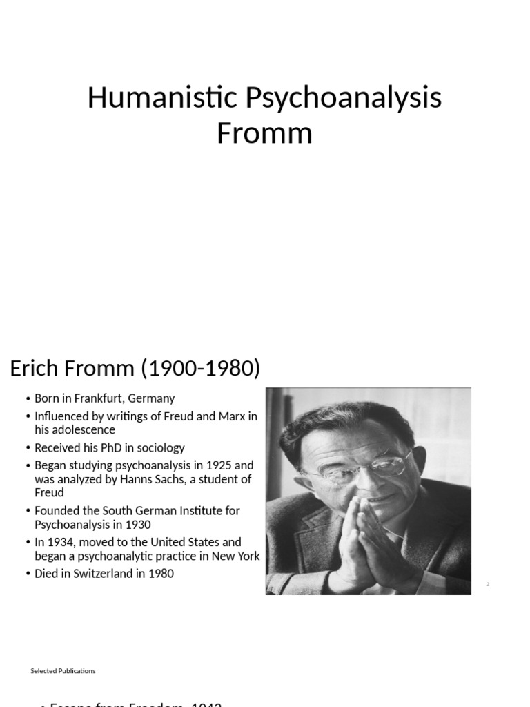 Humanistic Psychoanalysis | PDF | Erich Fromm | Psychological Concepts