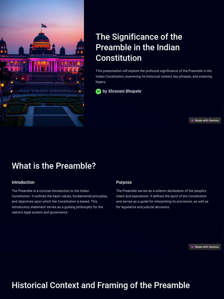 The Significance of The Preamble in The Indian Constitution | PDF ...