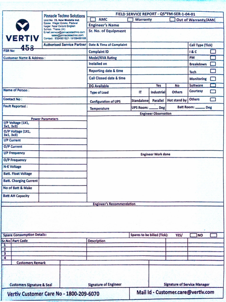 Vertiv FSR Report | PDF