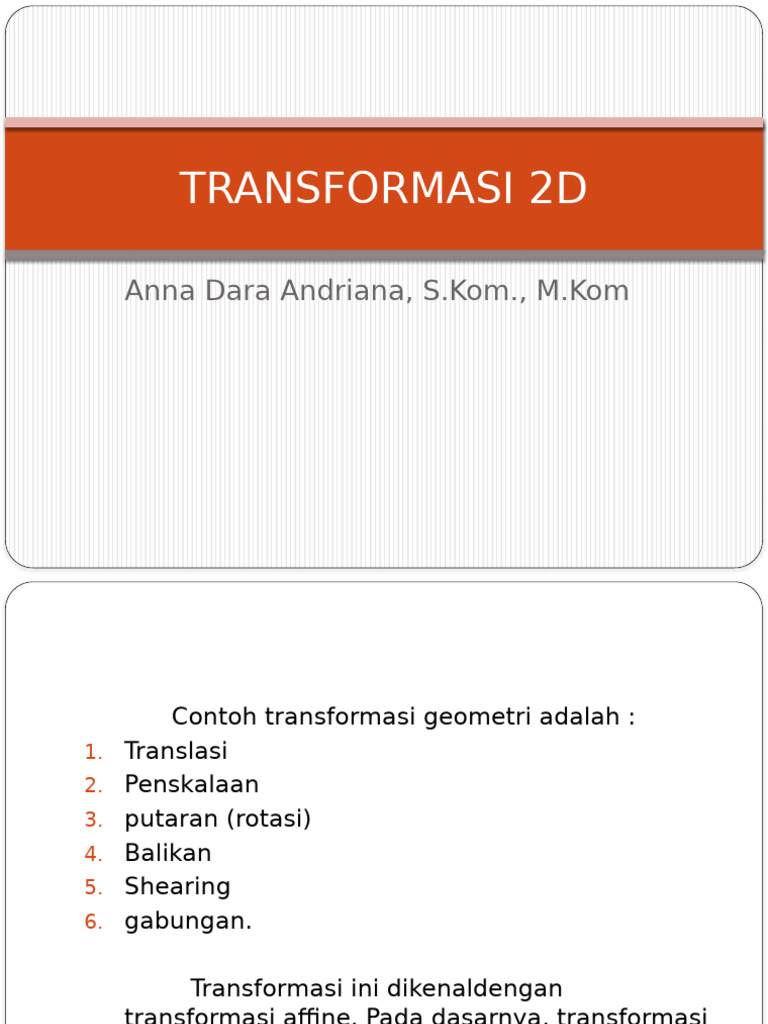 4. TRANSFORMASI 2D | PDF