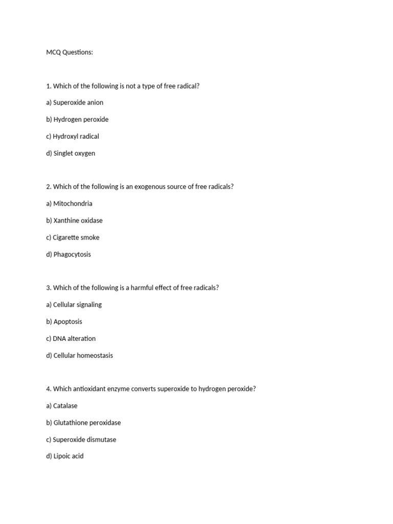 Intro Anti Oxi QS Diff TYP | PDF | Antioxidant | Reactive Oxygen Species