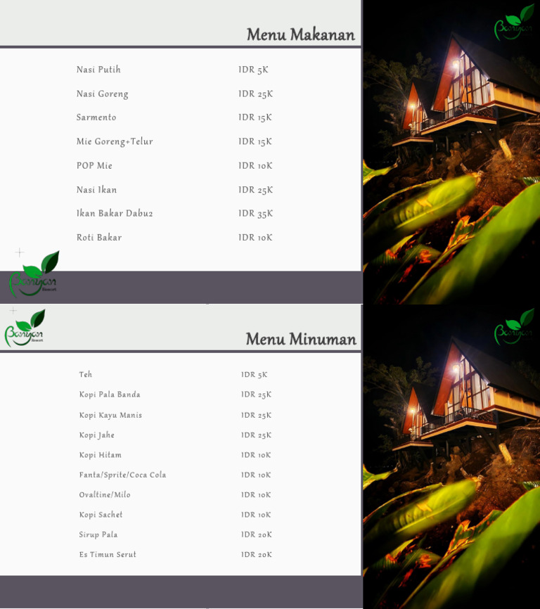 Menu Makanan & Minuman Murah | PDF