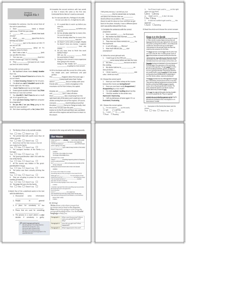 American English File 3 A Final Test - TOAZ - INFO | PDF