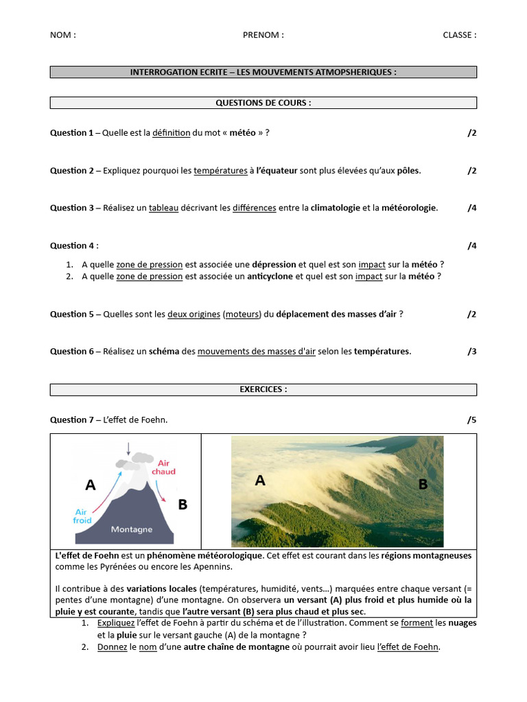 Évaluation des Mouvements Atmosphériques | PDF | Météorologie ...