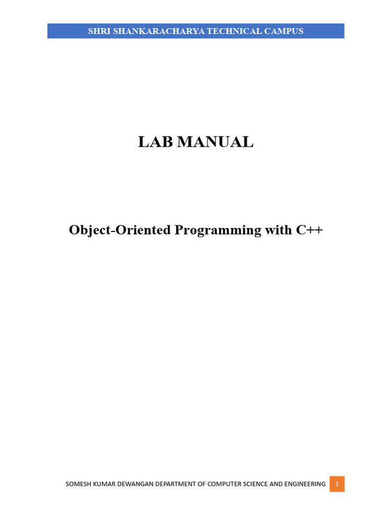 OOPs Practical Manual | PDF | Object Oriented Programming | C++