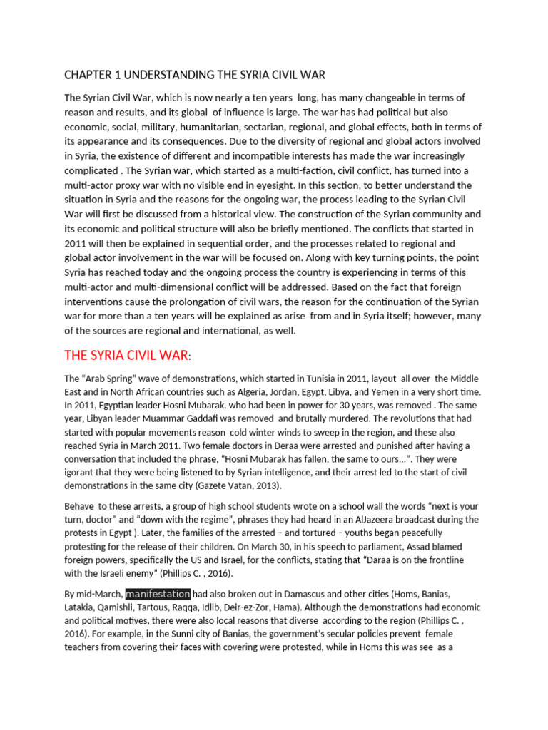 CHAPTER 1 UNDERSTANDING THE SYRIA CIVIL WAR[1] | PDF | Bashar Al Assad ...