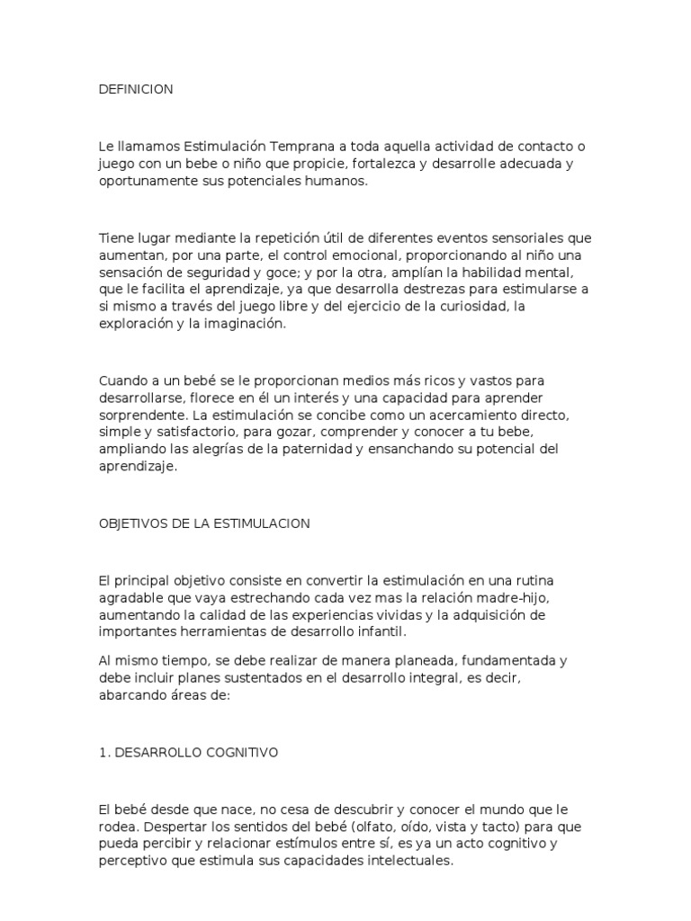 Definicion de Estimulacion | PDF | Cerebro | Percepción