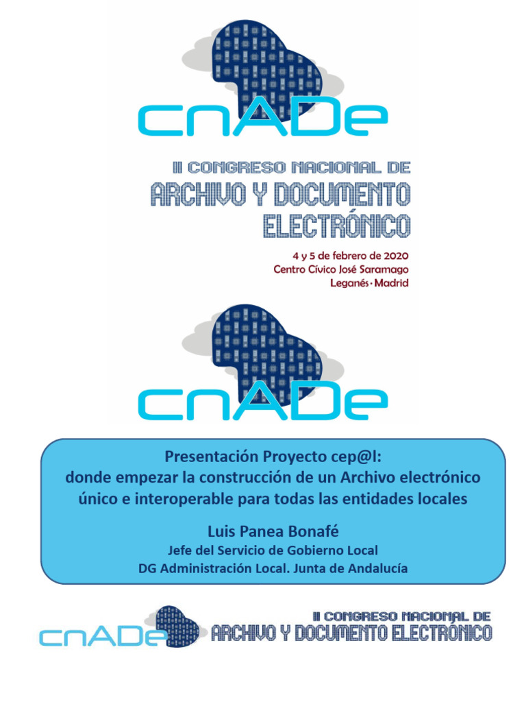 cep@l_INF_Presentación_CNADE_def | PDF | Gestión de registros | Metadatos