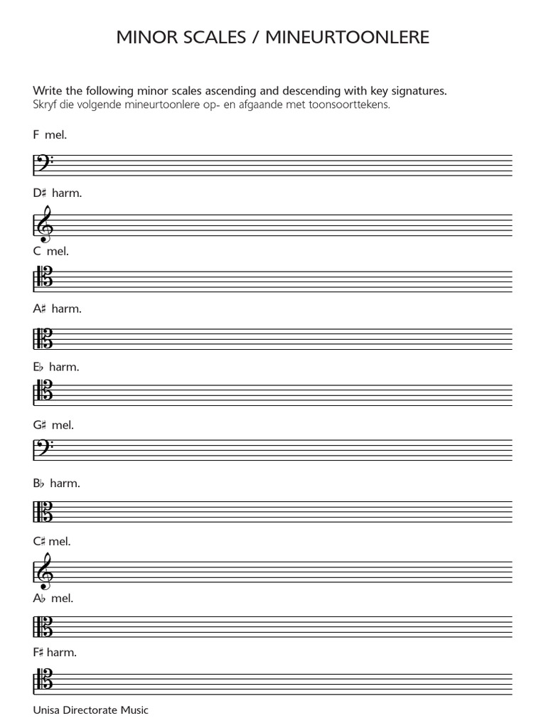 GR 5 Theory - Minor Scales With Key Signatures | PDF