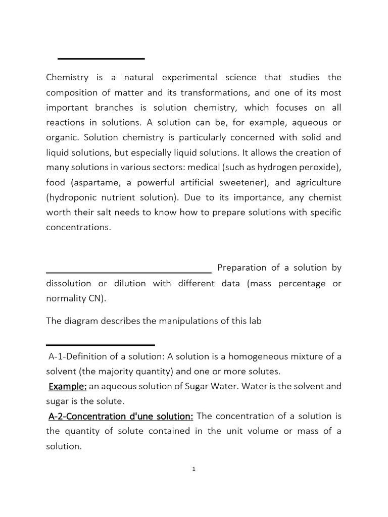 tp 2 chimie 1 | PDF | Sodium Chloride | Concentration