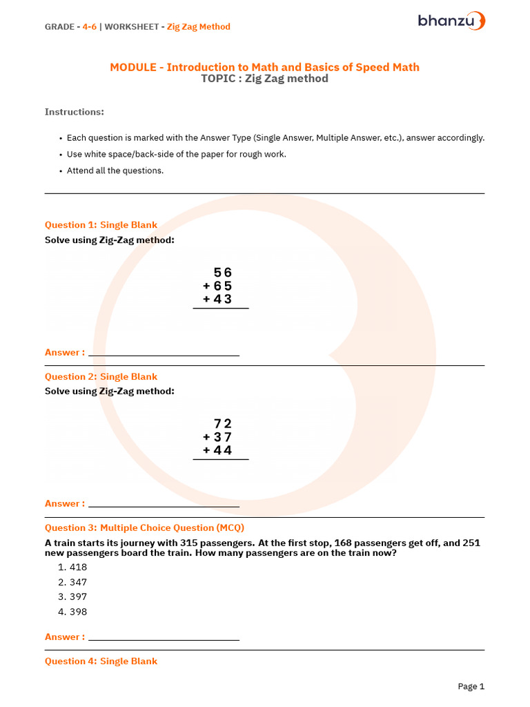 0_name=W Zig Zag Method | PDF | Multiple Choice