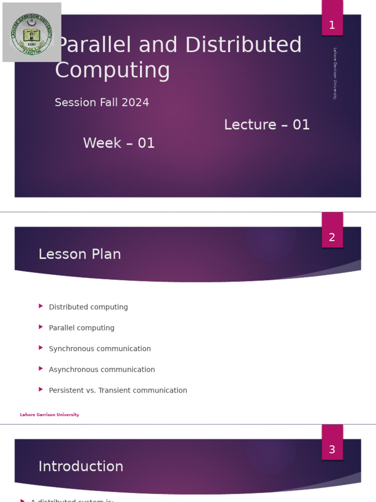 Pdc Lecture 1 2 Intro To Distributed And Parallel Systems Communications Pdf Thread