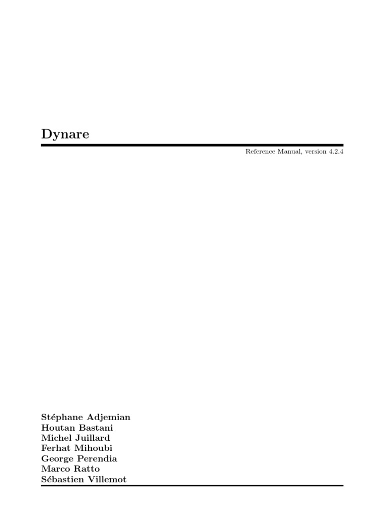 Dynare | PDF | Parameter (Computer Programming) | Software