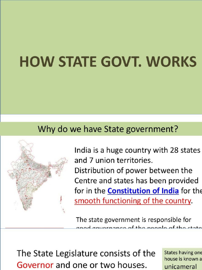 Chapter 3 How The State Government Works | PDF