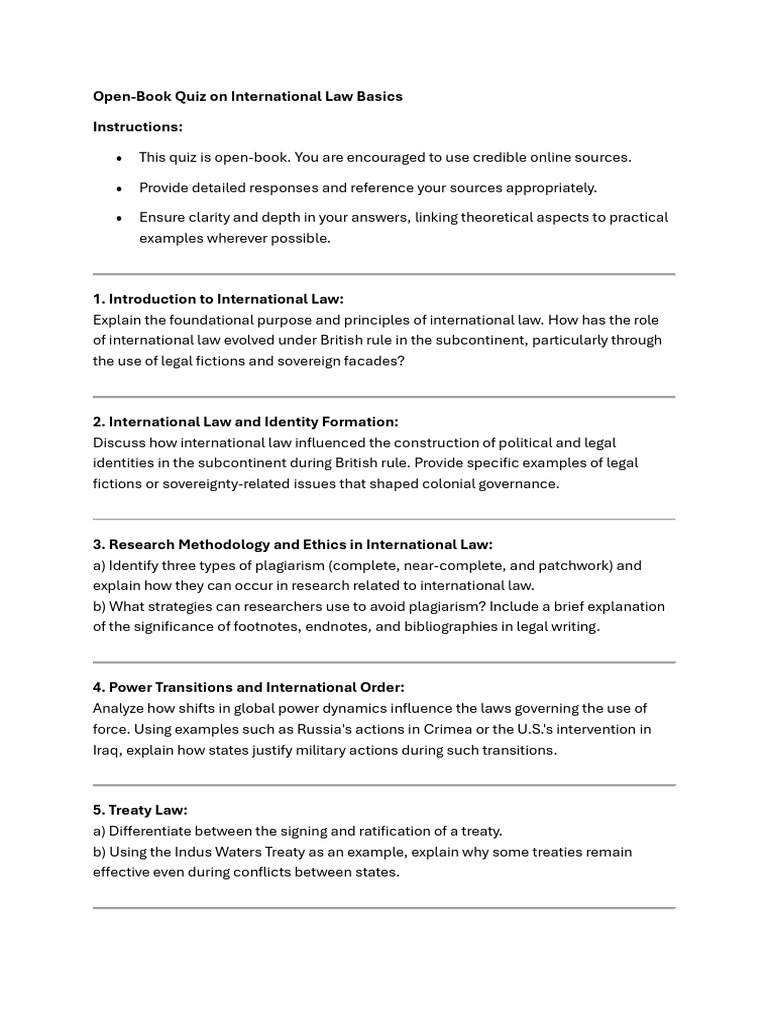 Quiz Int Law Basics 03122024 020859pm | PDF | International Law ...