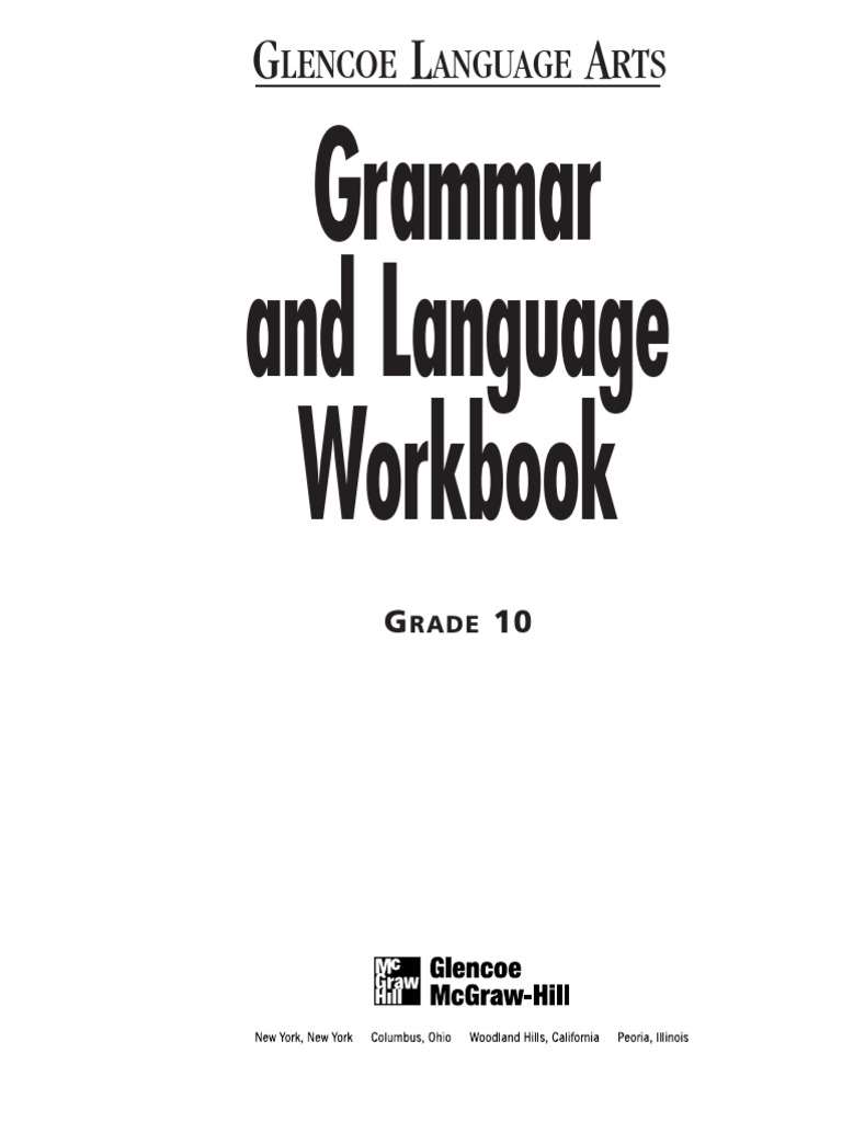 Grammar and Language Workbook, Grade 10 - Glencoe - PDF Room | PDF ...