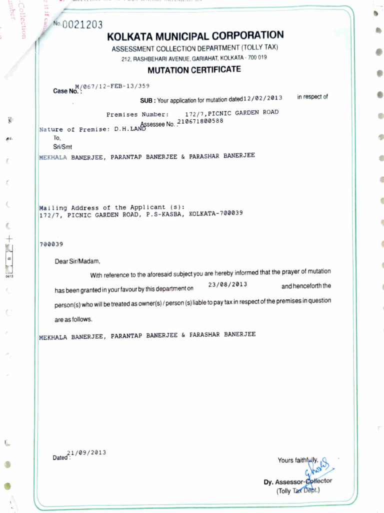 Mutation Certificate Shop | PDF