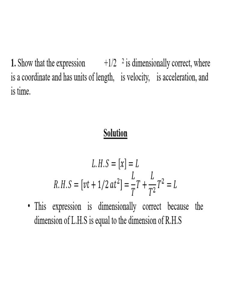Physics Dimensional Analysis Guide | PDF | Force | Acceleration