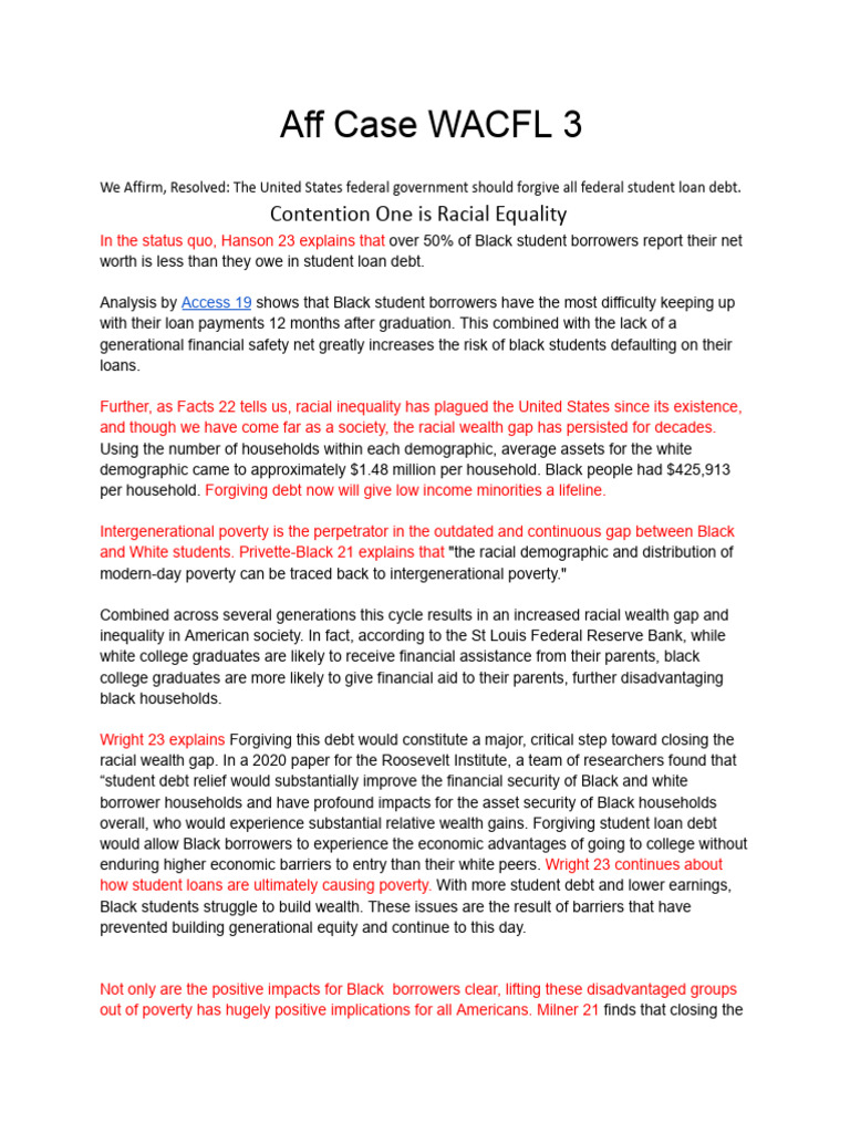 Copy of Aff Case WACFL 3 draft #2 | PDF | Consumption (Economics) | Poverty