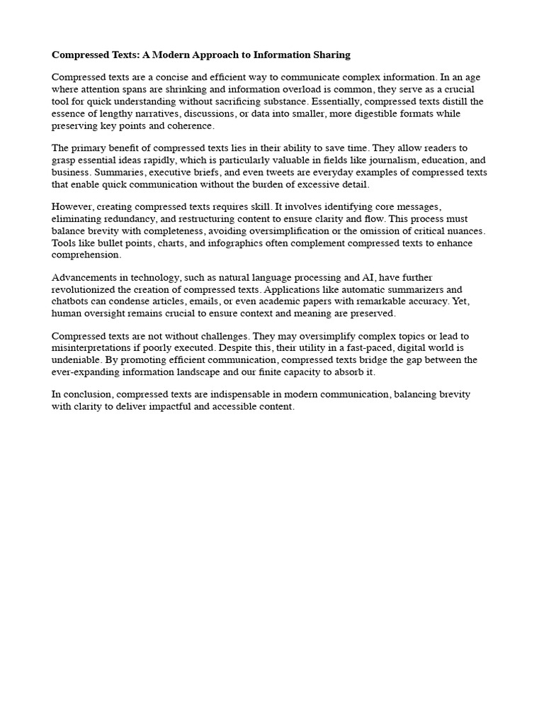 Compressed Texts | PDF