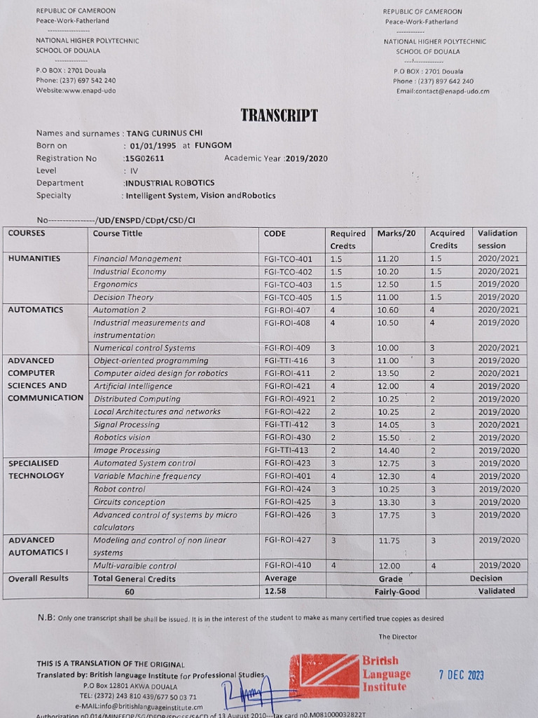 ENSPD Translated-Transcript Levels 4-5 | PDF