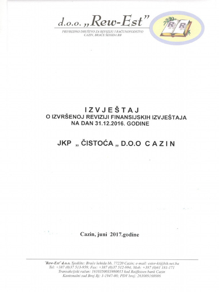 REVIZIJA-CISTOCA-2016 | PDF