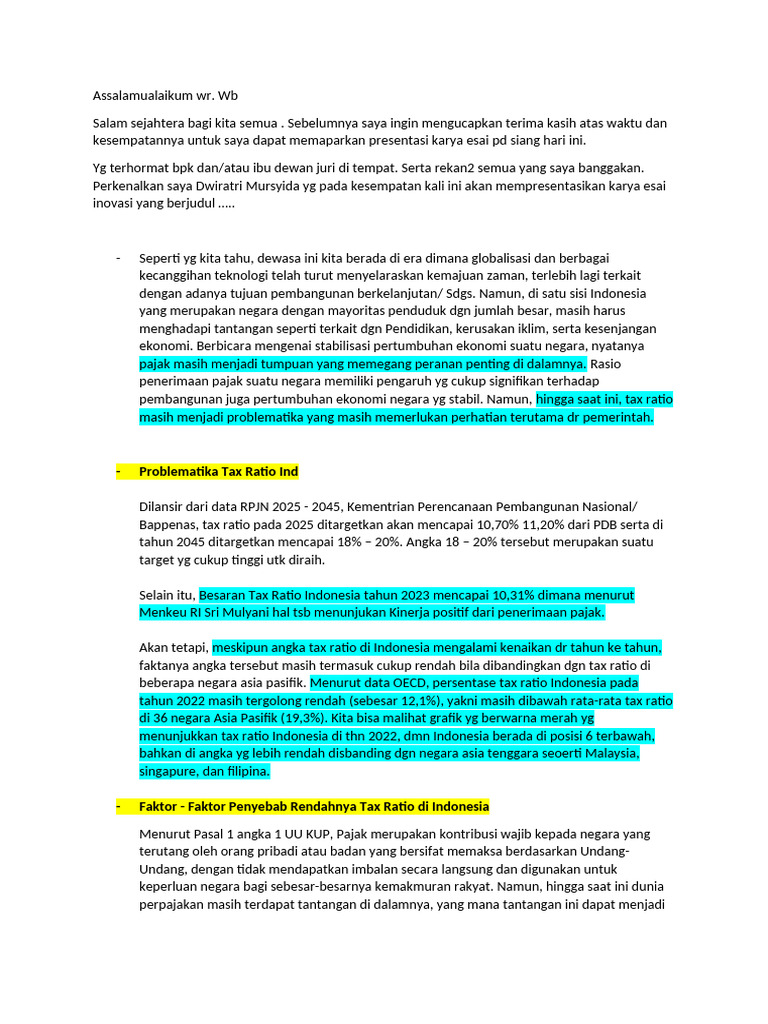 Script Presentasi Esai | PDF