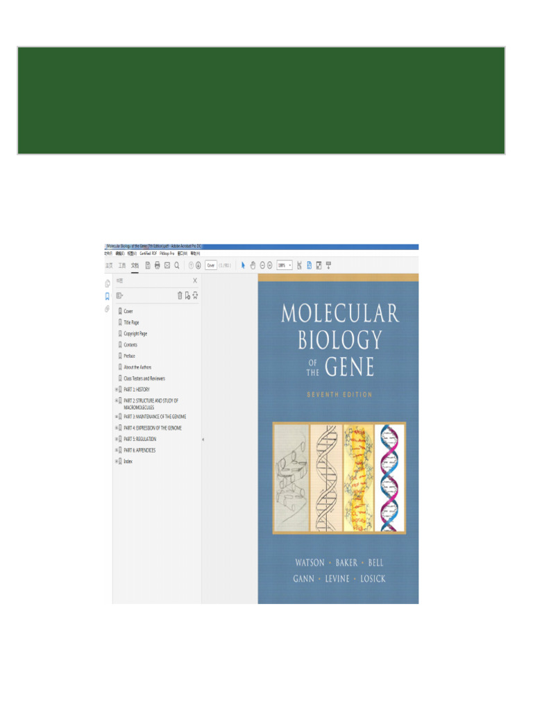 Get (Original PDF) Molecular Biology of The Gene 7th Edition Free All ...