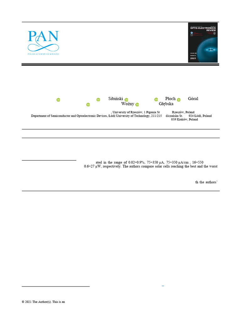 Copper Oxide-Titanium Dioxide Solar Cells | PDF | Photovoltaics | Solar ...