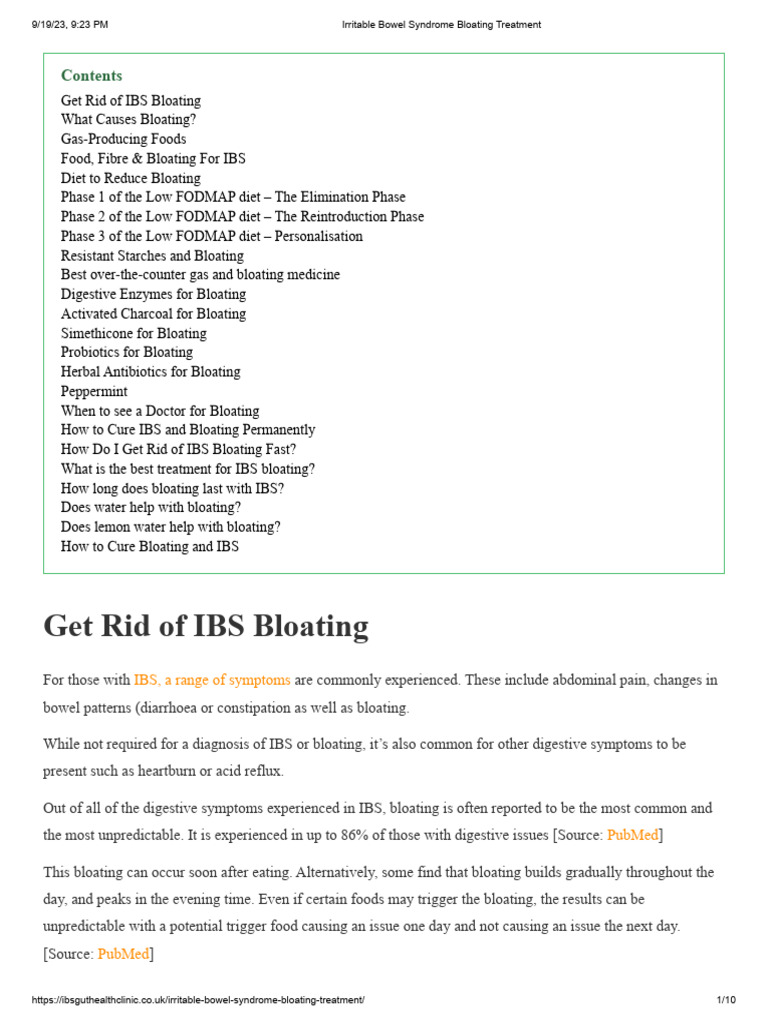 IBS Bloating Treatment Guide | PDF | Bloating | Irritable Bowel Syndrome