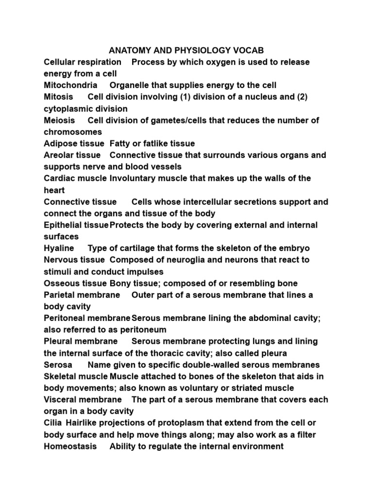 Anatomy & Physiology Basics | PDF | Anatomy | Tissue (Biology)