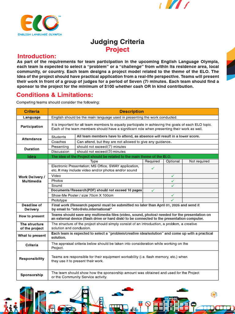 Judging Criteria Project Coach Senior 2025 | PDF | Creativity | Human ...