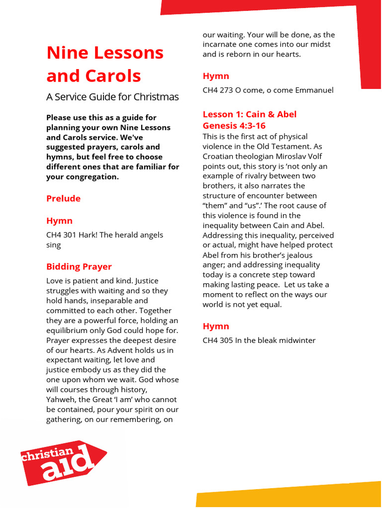 9 Lessons and Carols Formatted | PDF