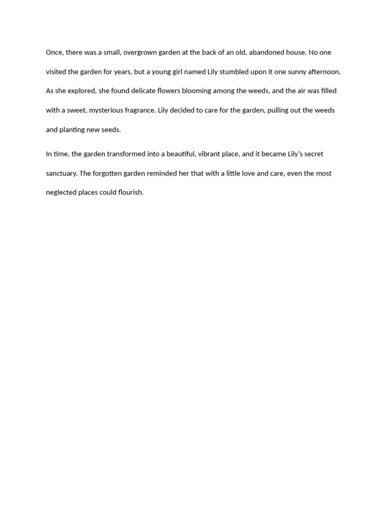 The Forgotten Garden - Short Story | PDF
