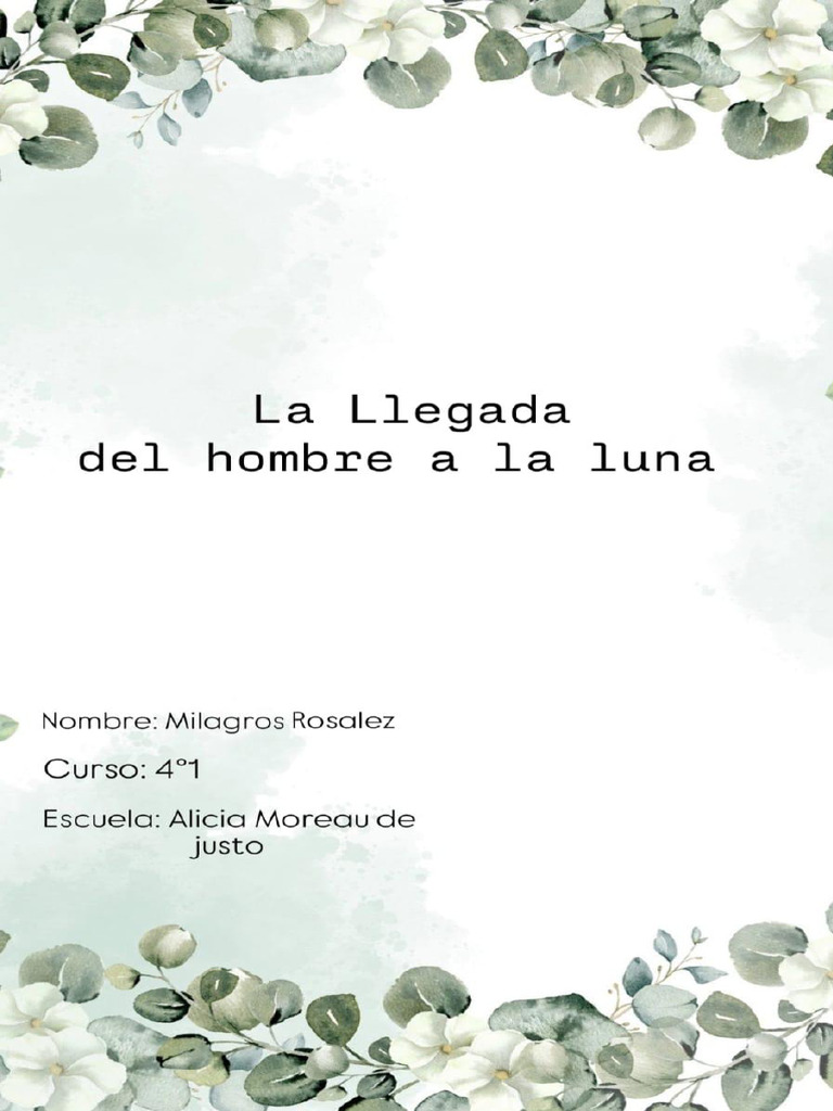 Milagros Rosalez - La Llegada Del Hombre A La Luna | PDF