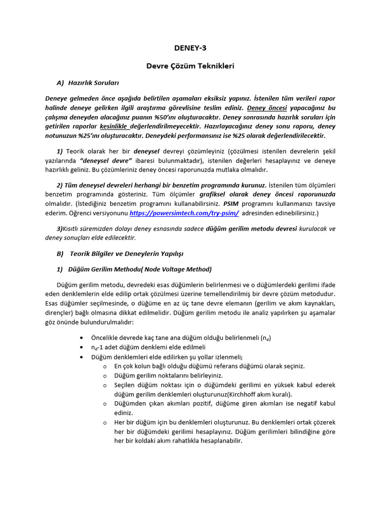 Deney 3 Devre Cozum Teknikleri2017 | PDF