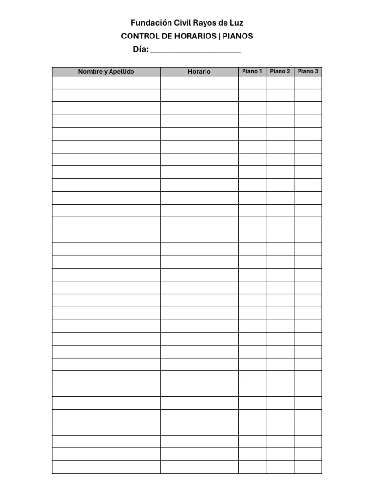 Control de Horarios e Instrumentos | PDF