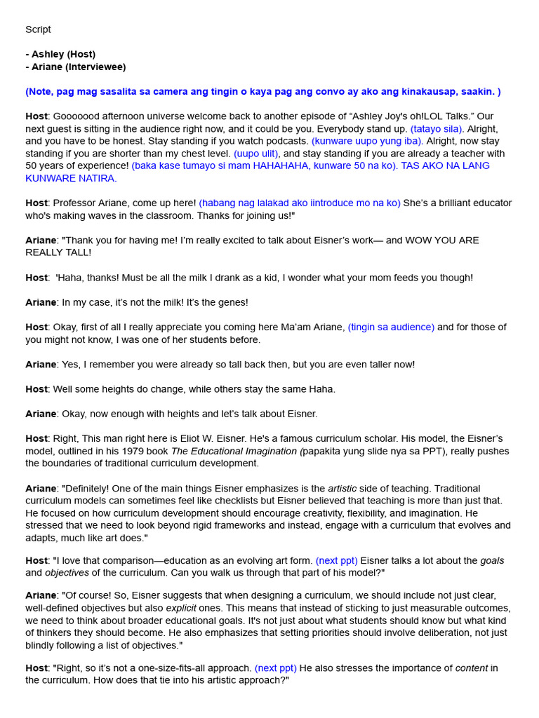 Script-2 | PDF | Curriculum | Teachers