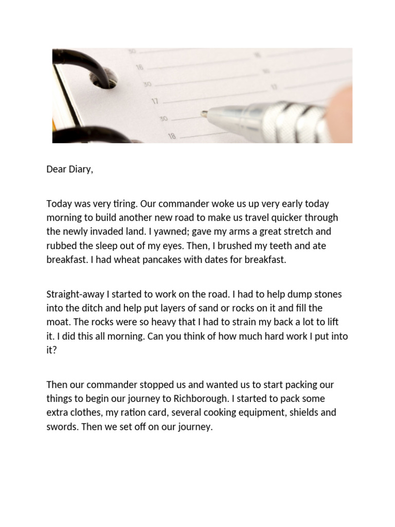 Soldier Medieval Diary Entry | PDF