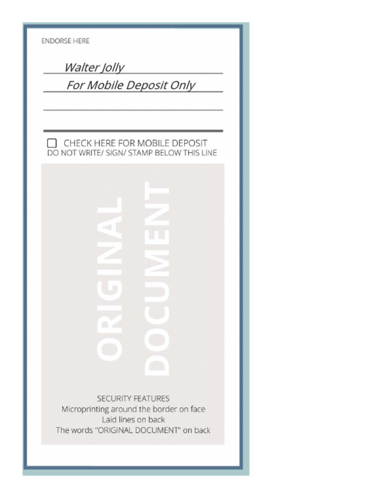 Mobile Deposit Instructions for Walter Jolly | PDF