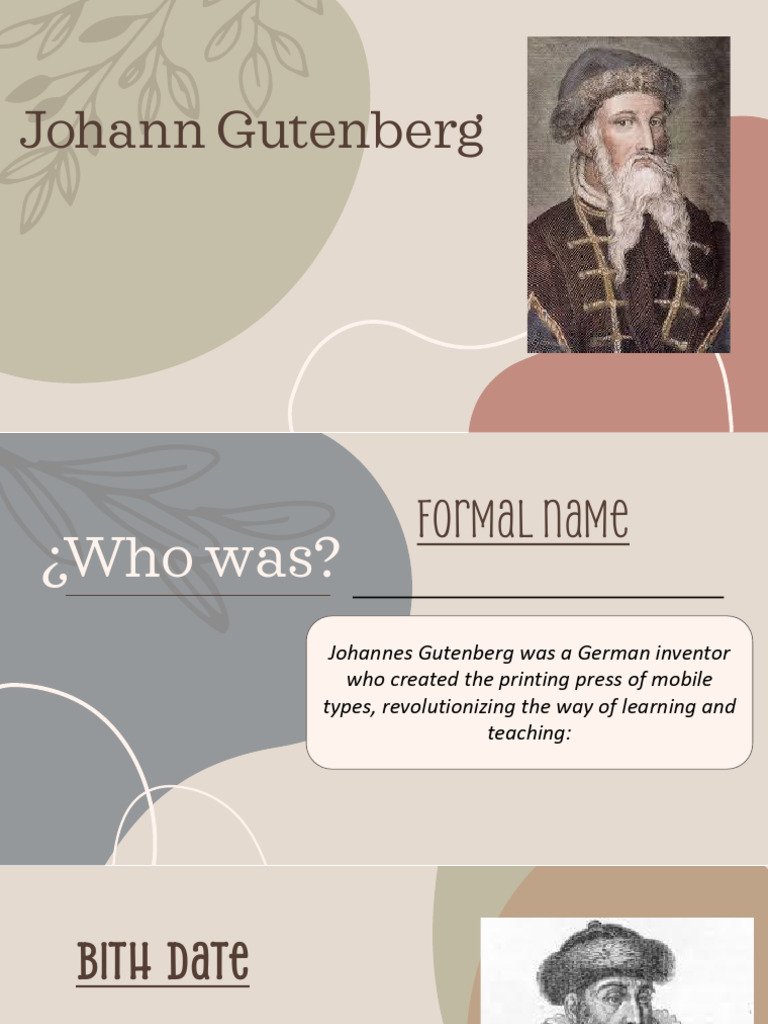 Johann gutenberg | PDF | Johannes Gutenberg | Printing Press